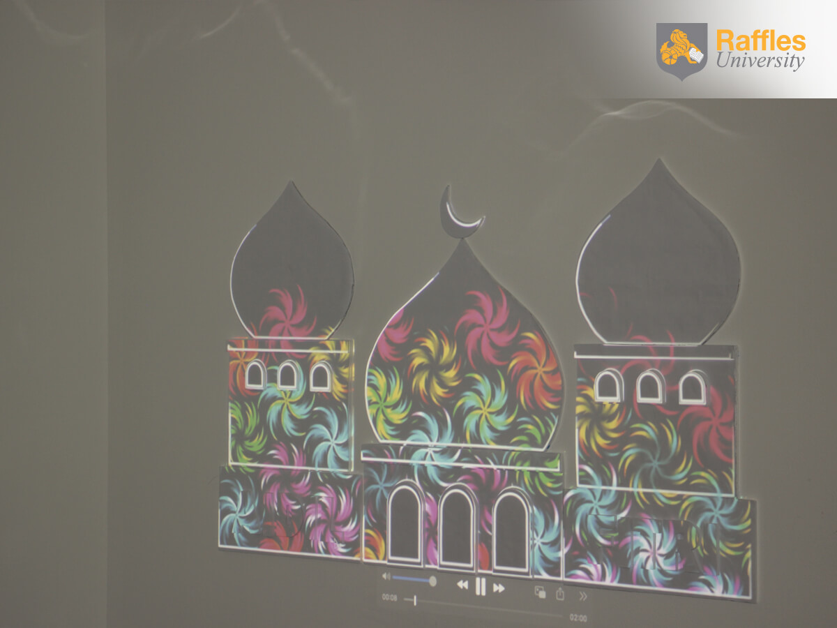 Eid Al-Fitr interactive projection mapping - Raffles University