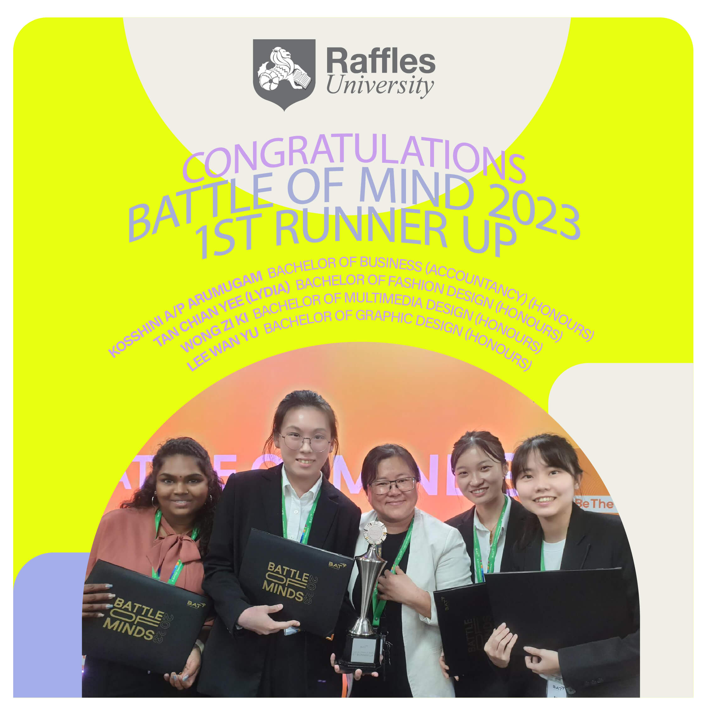 First Runner Up in Battle of Minds 2023 - Raffles University