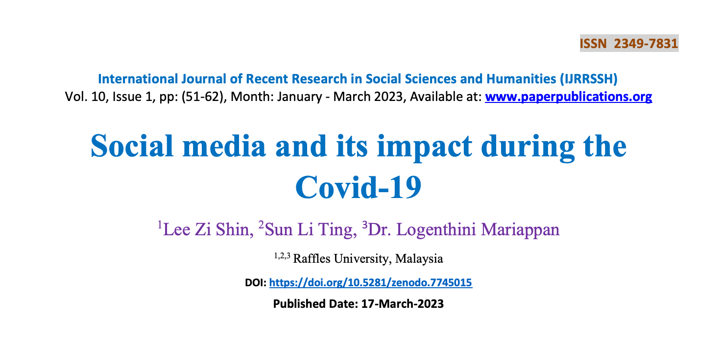 Social Media and Its Impact during the Covid-19 | Publication - Raffles ...