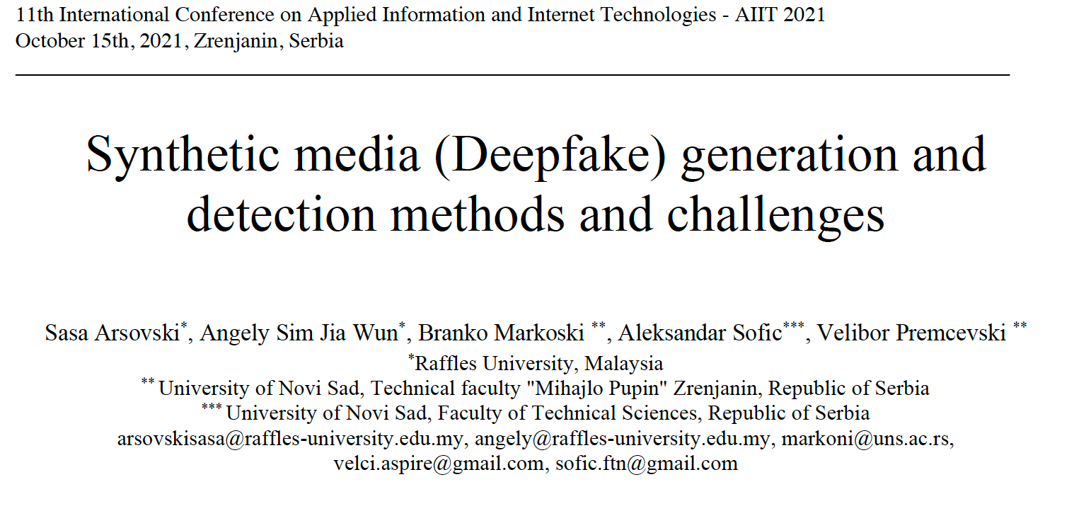 Synthetic Media (Deepfake) Generation and Detection Methods and ...