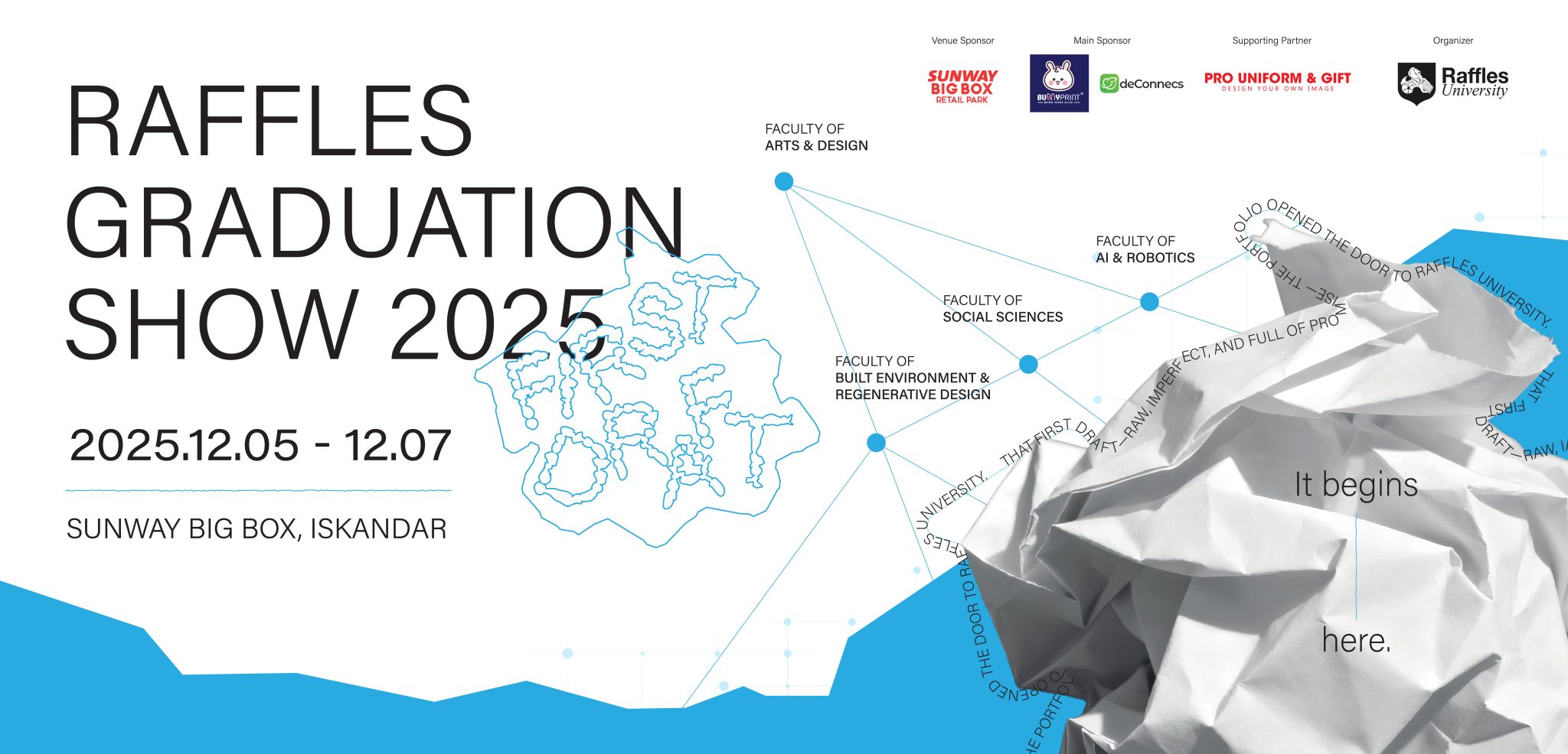 FIRST DRAFT · Raffles Graduation Show 2025 - Raffles University